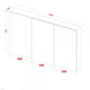 Mirror Cabinet 1200mm in White in Melbourne | Topware