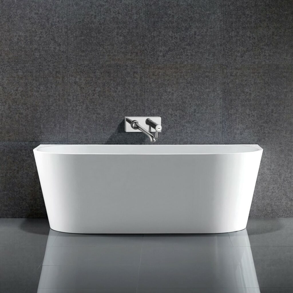 ROYAL 1700mm Back to Wall Freestanding Bath Tub in Melbourne | Topware