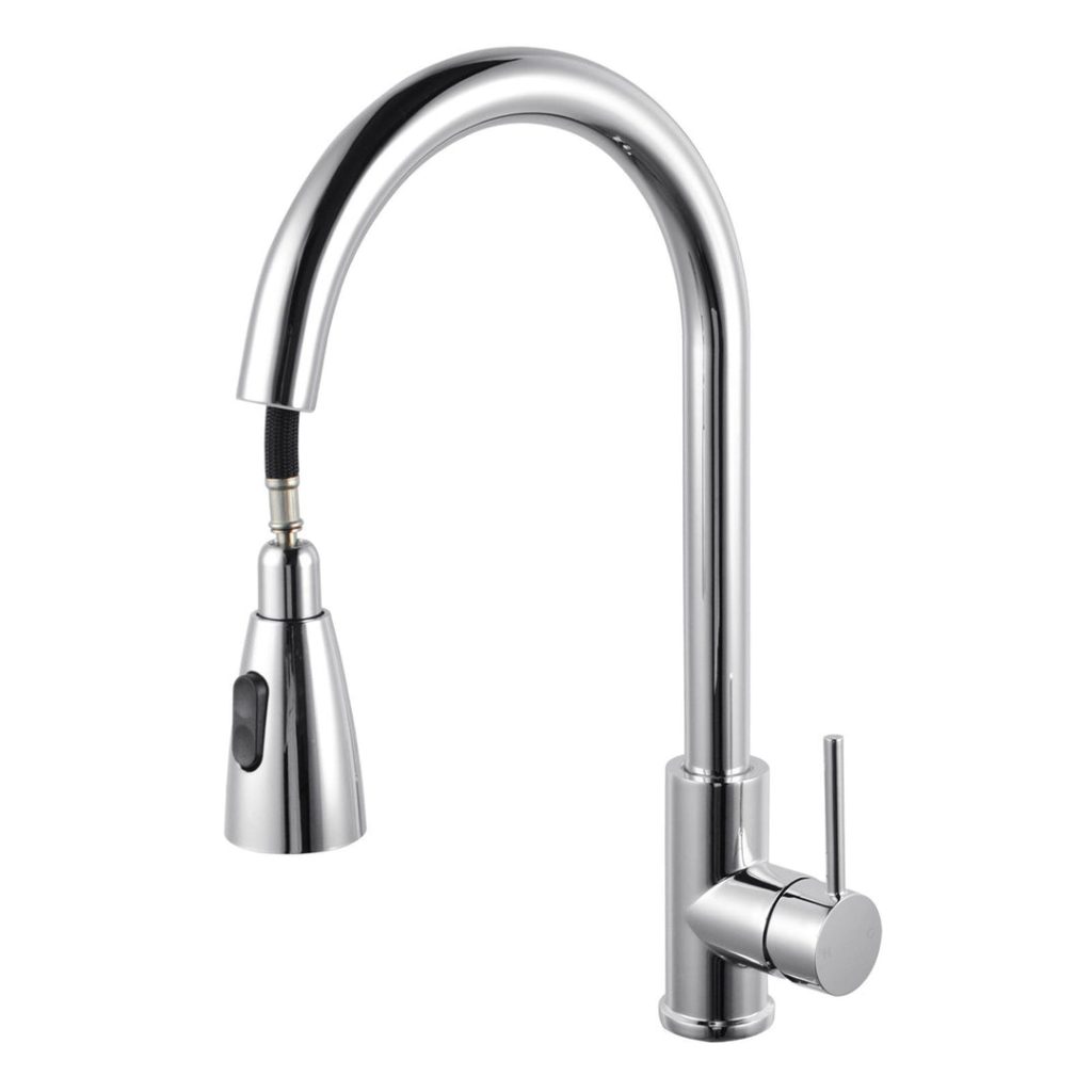 Round Chrome Pull Out Shower Kitchen Sink Mixer Tap in Melbourne | Topware