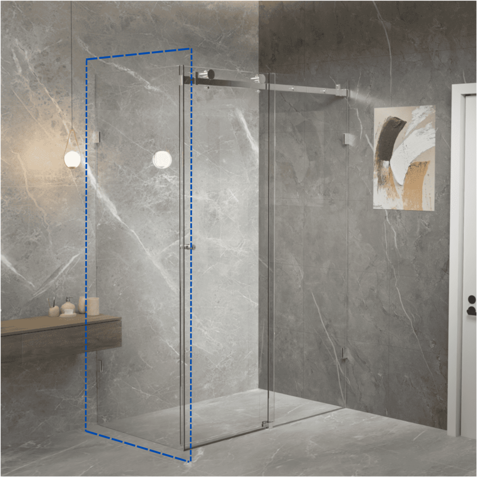 Return Panel Only Sliding Door Frameless Shower Screen in Melbourne ...