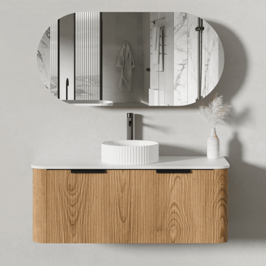 STELLA 1200mm Fluted Curved Wall Hung Vanity in Melbourne | Topware
