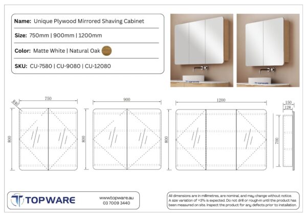 Unique Soft Rectangle Plywood Mirrored Shaving Cabinet - Size & Color ...